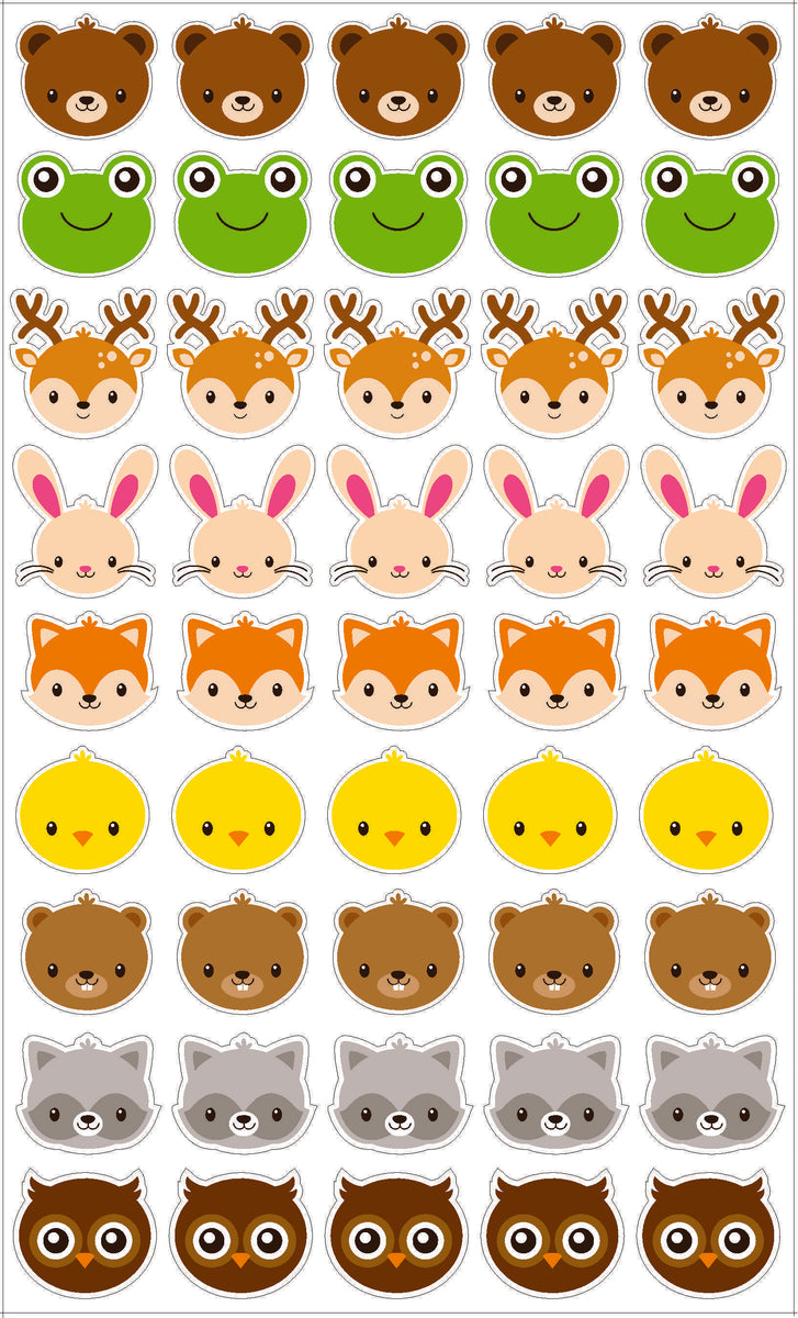 Woodland Animal Faces - Teacher Stickers – Fourie & Me